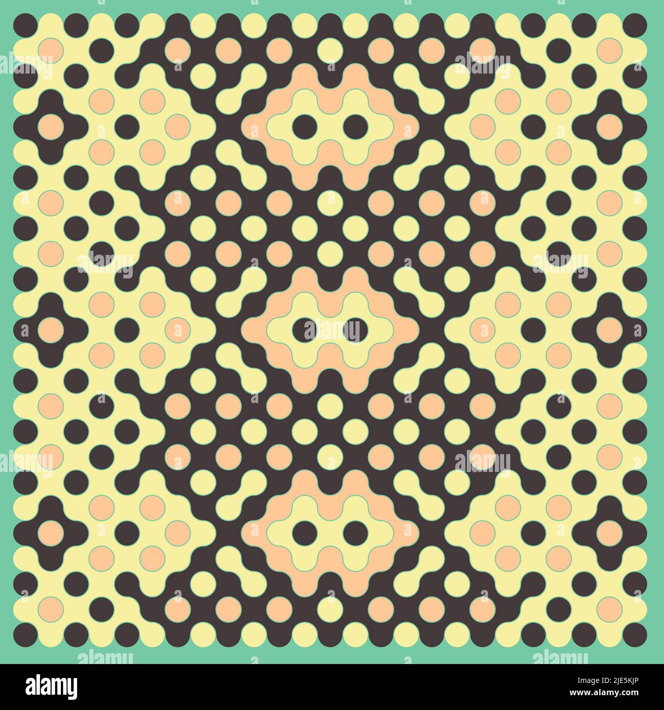 Random Color Rounded Truchet Tiling Illustration Stock Vector Image