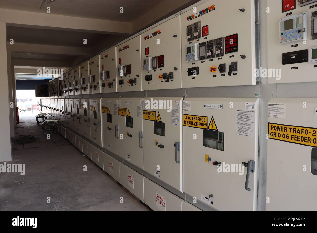 220 KV Switchyard and Main Control room in solar 320 MW Site Stock ...