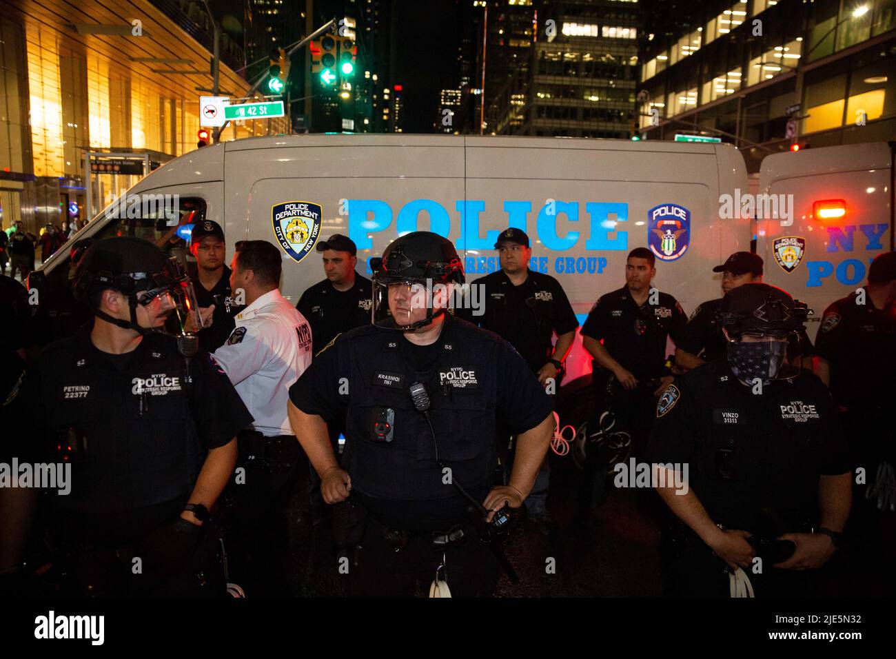The NYPD gets ready to make arrests during the demonstration. Pro ...