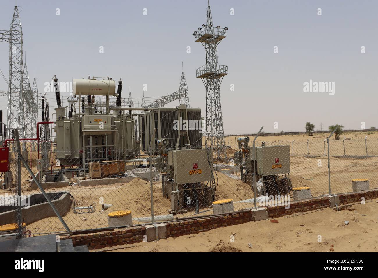 220 KV Switchyard and Main Control room in solar 320 MW Site Stock ...