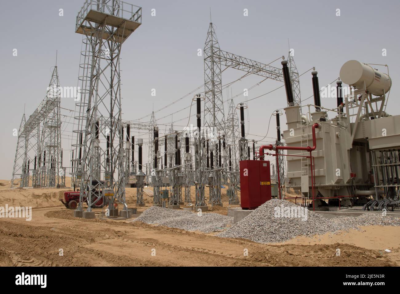 220 KV Switchyard and Main Control room in solar 320 MW Site Stock Photo - Alamy