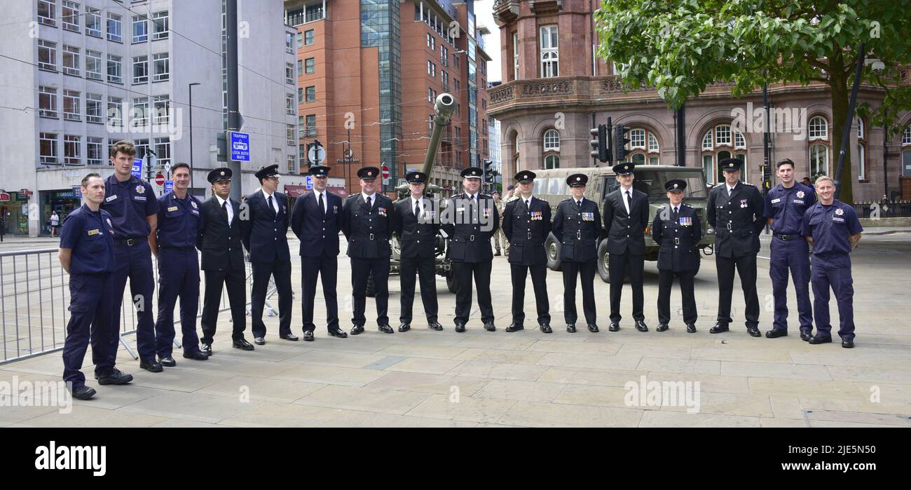 Manchester, UK, 25th June, 2022. Staff of Manchester Fire and Rescue ...