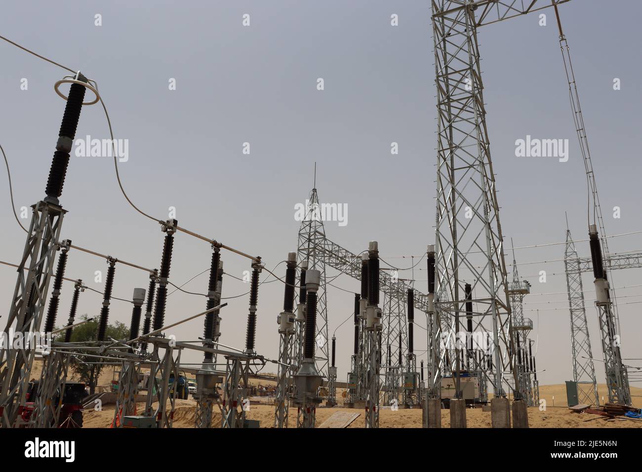 220 KV Switchyard and Main Control room in solar 320 MW Site Stock ...