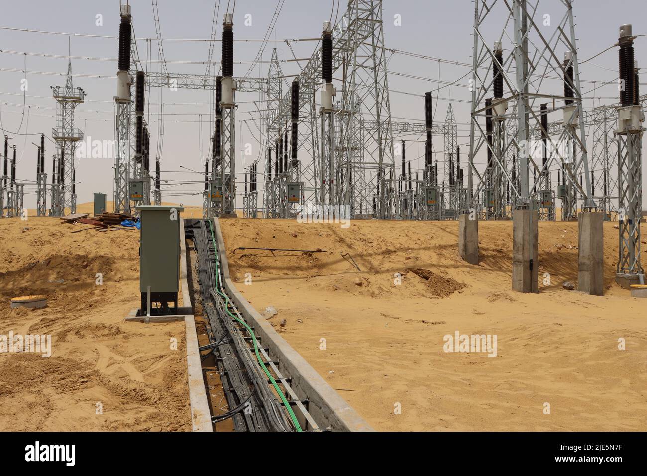 220 KV Switchyard and Main Control room in solar 320 MW Site Stock ...