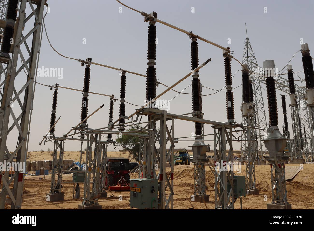 220 KV Switchyard and Main Control room in solar 320 MW Site Stock ...
