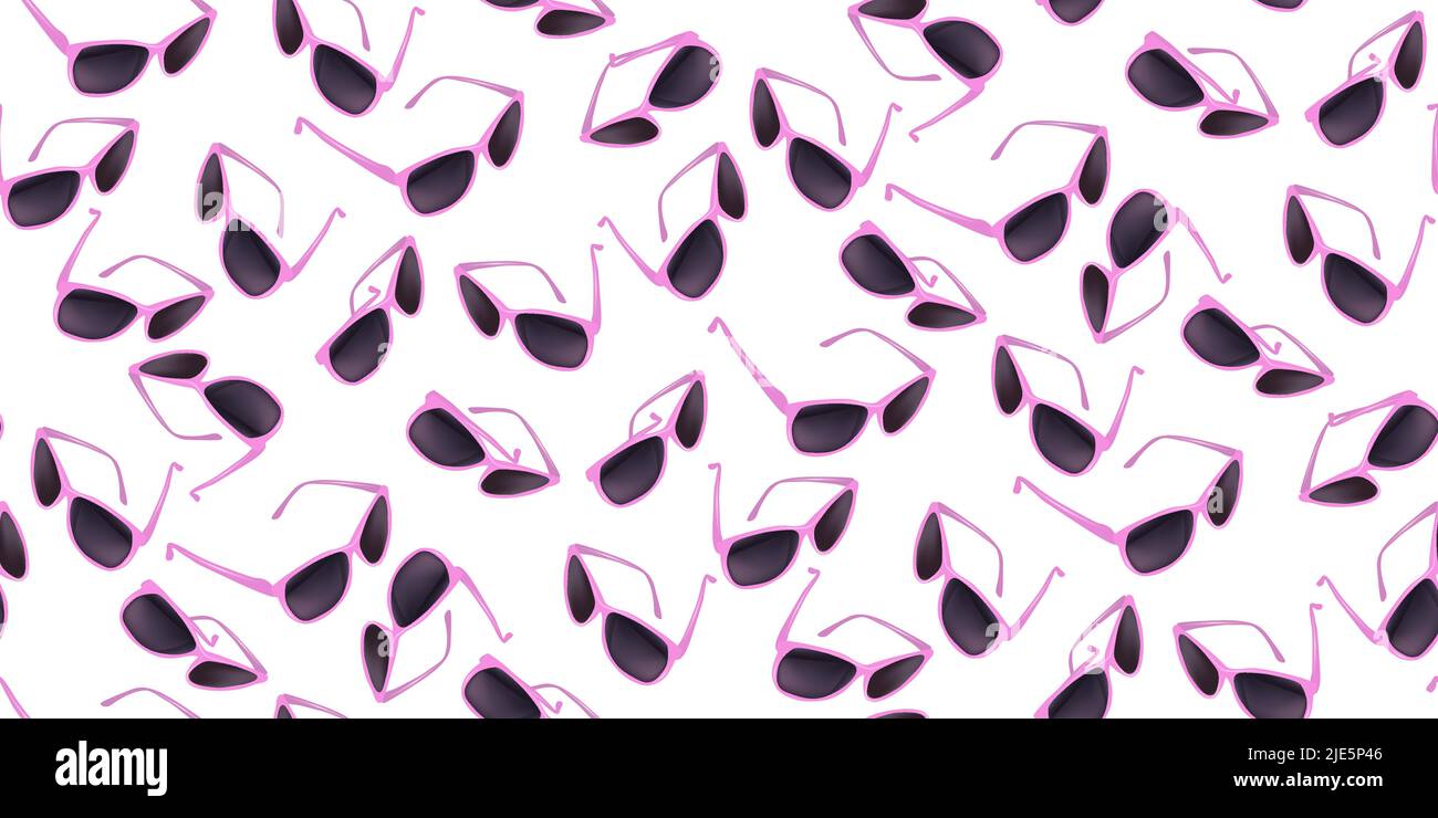 Realistic colorful sunglasses. Seamless pattern with bright glasses ...
