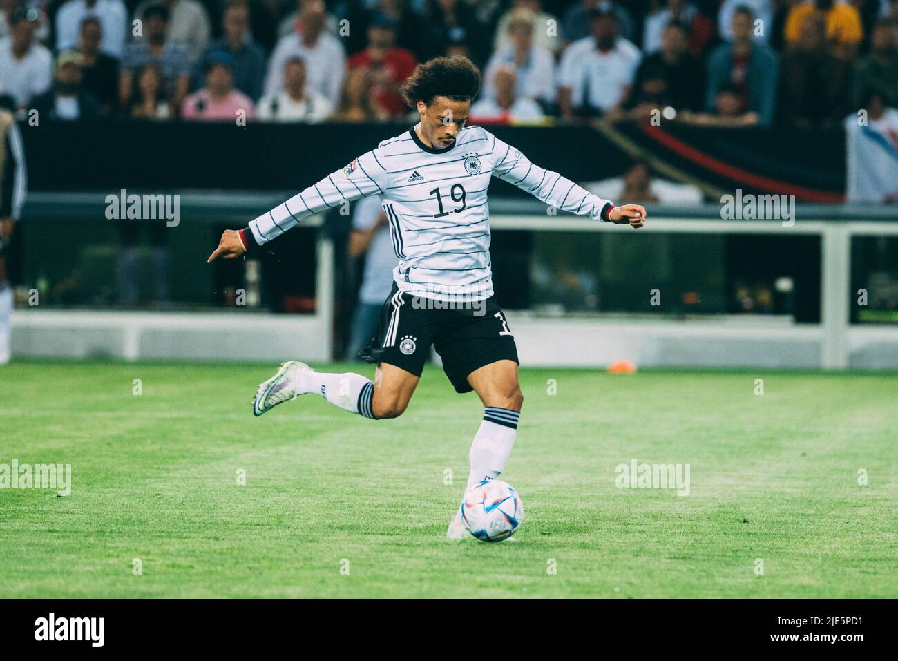 Mönchengladbach, Borussia-Park, 14.06.22: Leroy Sane (Germany) am Ball ...