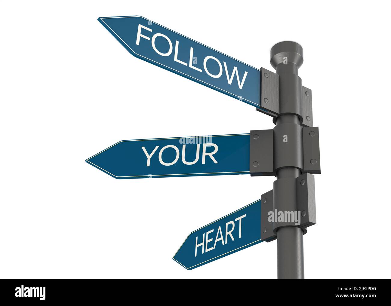 Follow your heart road sign, 3d rendering Stock Photo - Alamy