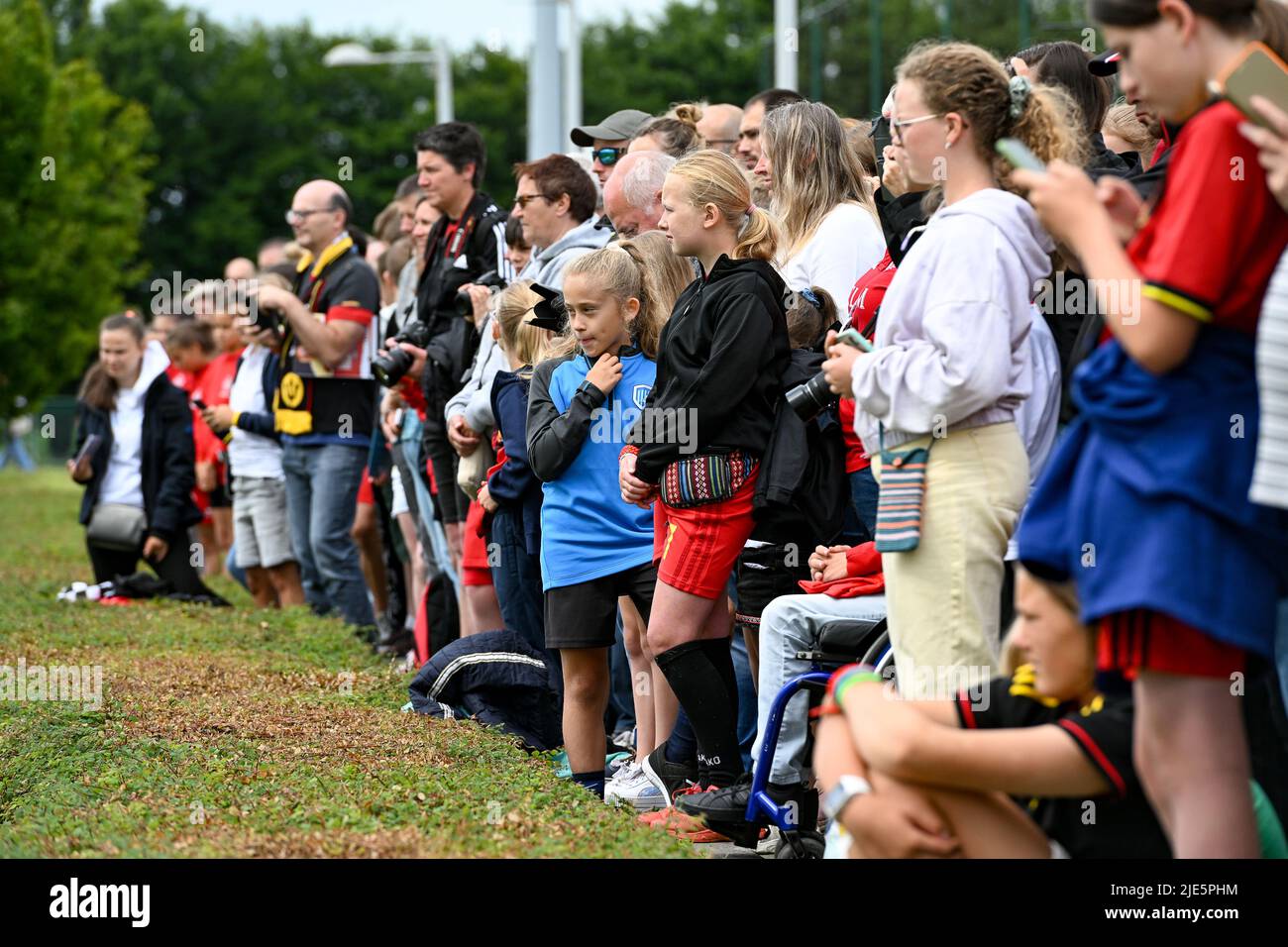 Belgian Red Flames fans and supporters pictured during a training ...