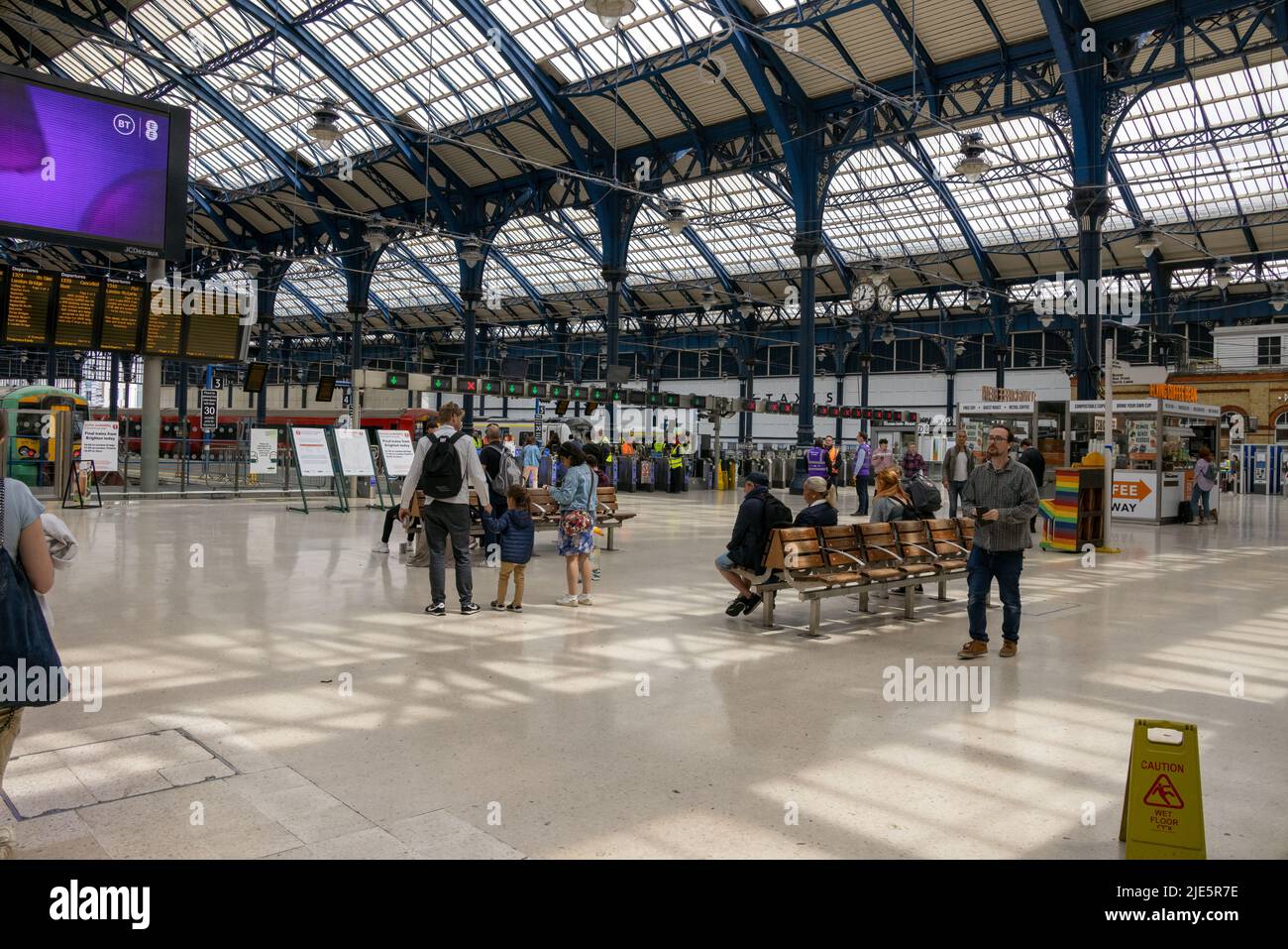 Brighton Rail station, Brighton, East Sussex, UK. A sparsely populated ...