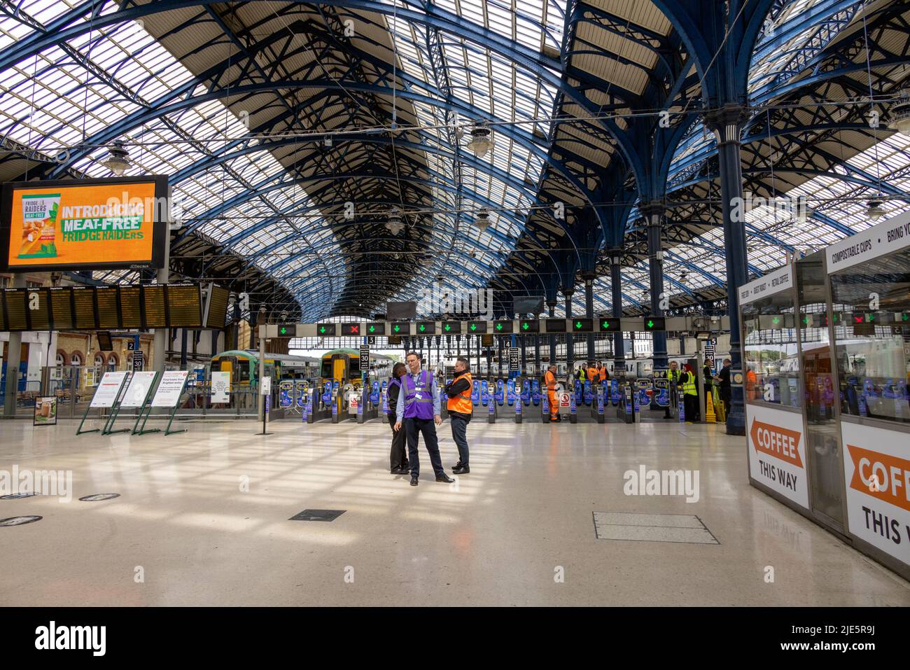 Brighton Rail station, Brighton, East Sussex, UK. A sparsely populated ...