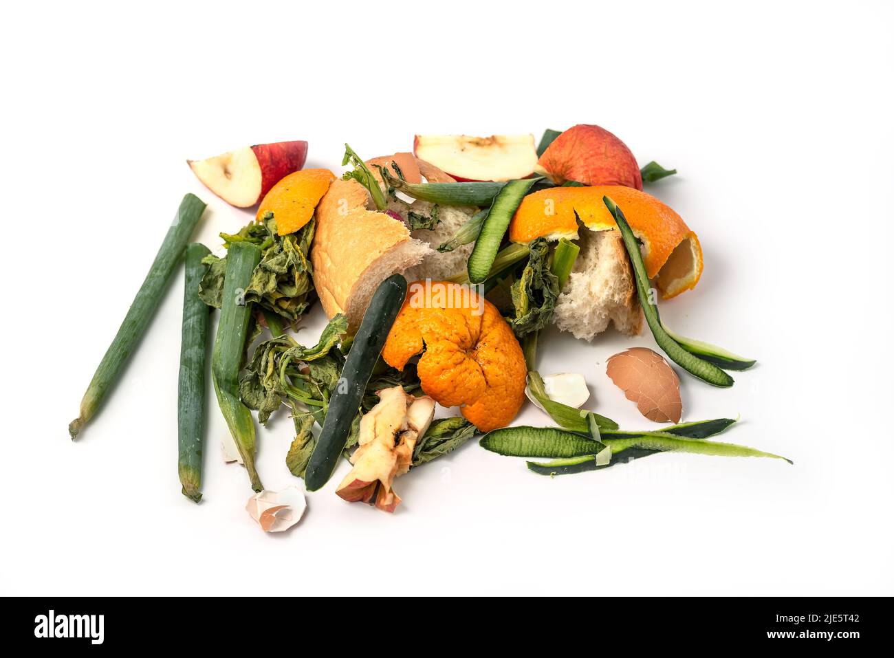 Organic waste ready to recycle, isolated on white background. Organic ...