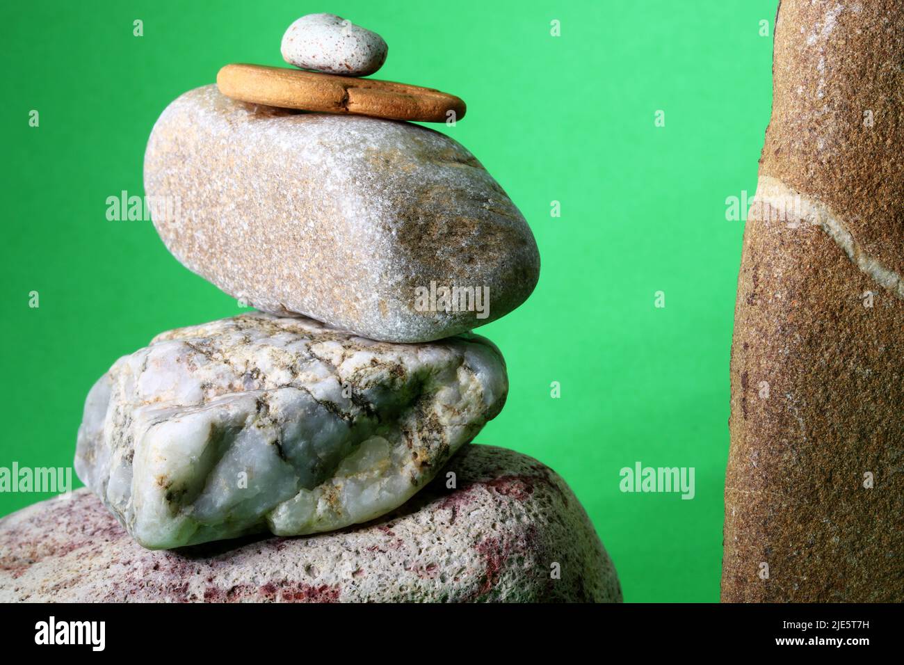 close-up natural stone texture on green background Stock Photo - Alamy