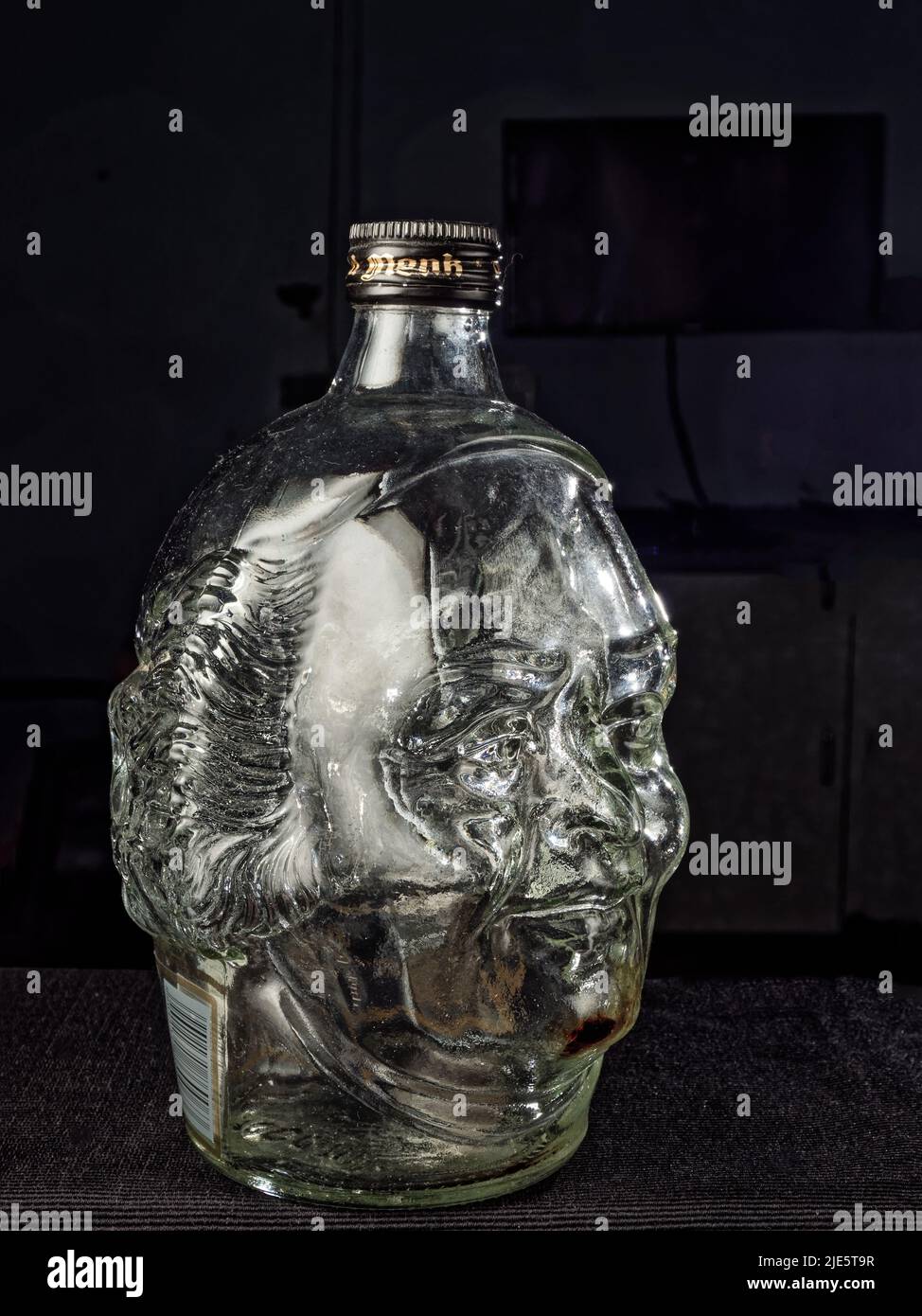 06 24 2022 Vintage Empty Liquor GLASS BOTTLE Monk face Old Monk Studio ...