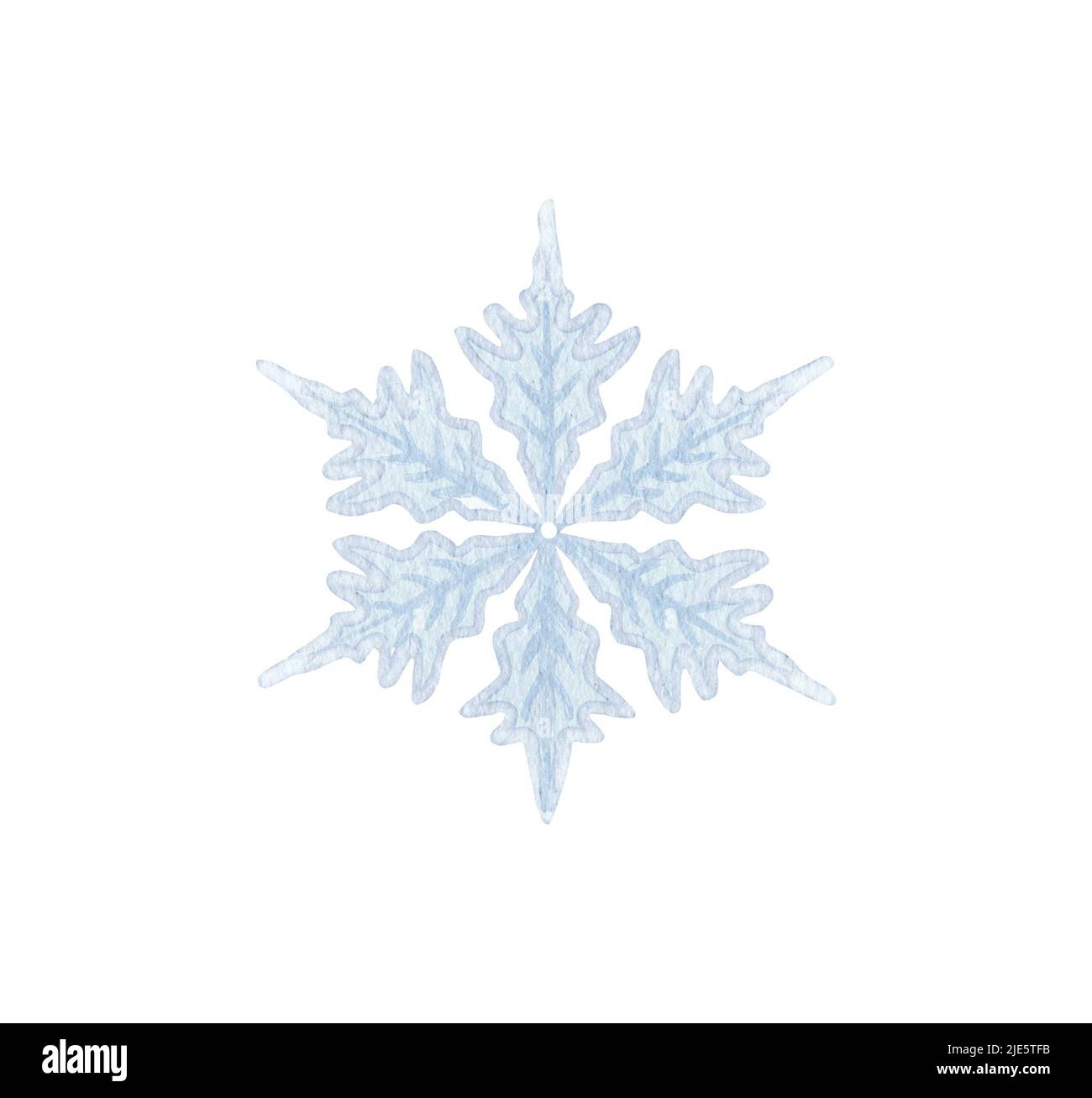 Set of two dark blue watercolor snowflakes illustration. Holiday ...