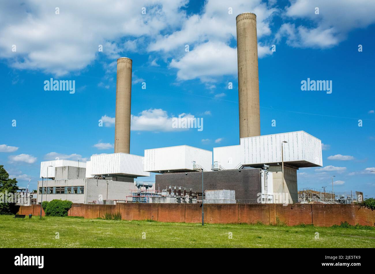 Taylors Lane Power Station owned by Uniper, view from park, situated in ...