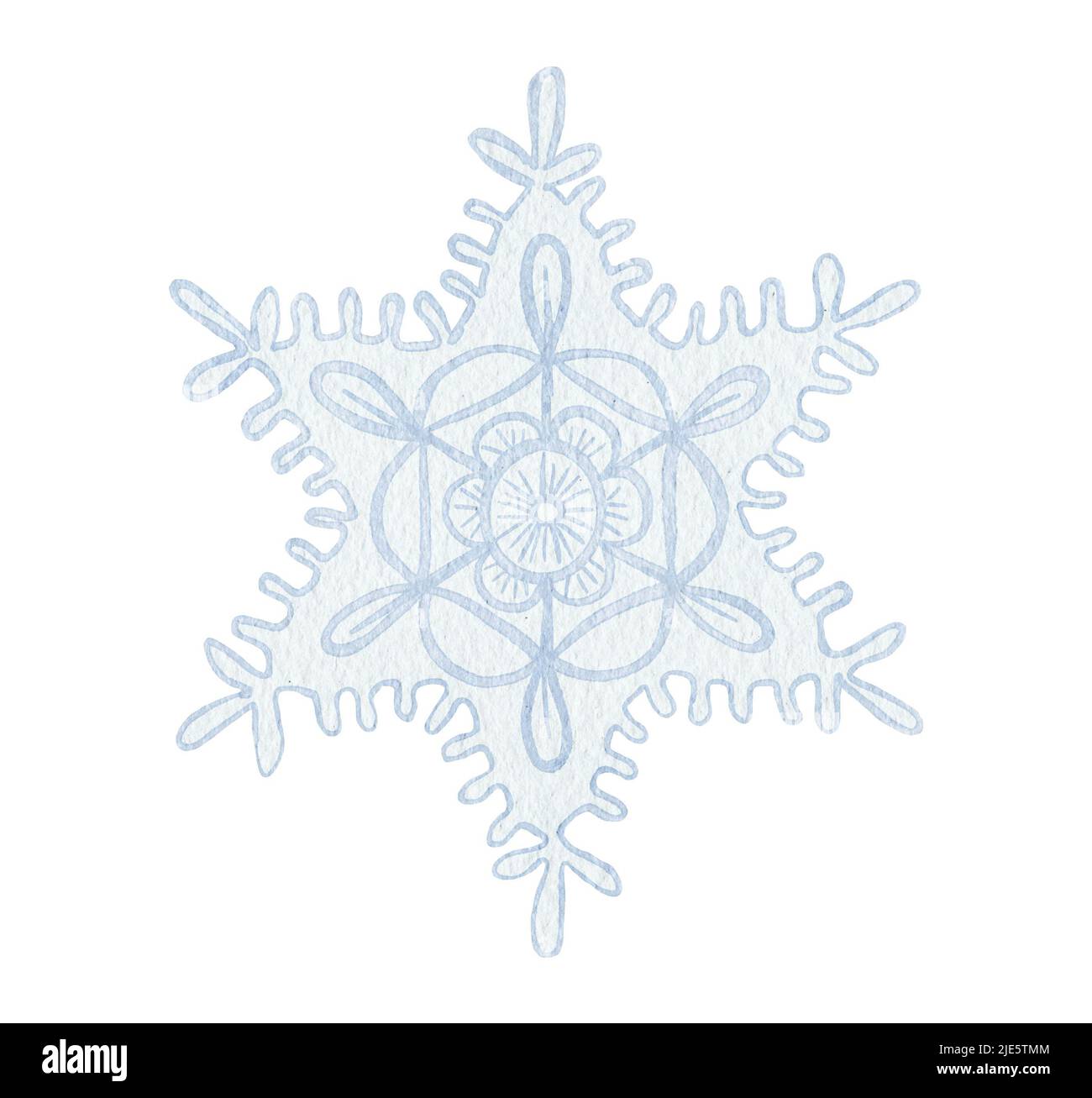 Set of two dark blue watercolor snowflakes illustration. Holiday ...