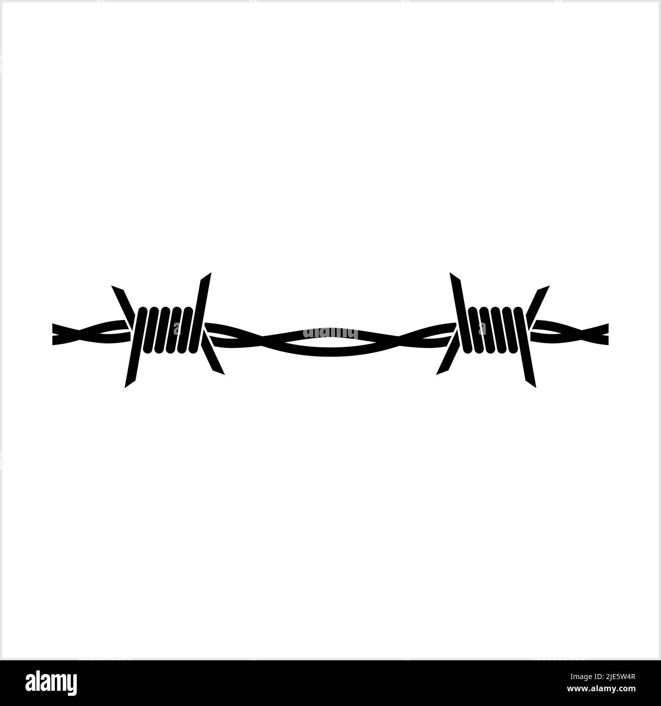 Barbed Wire Icon, Sharp Barbed Wire Vector Art Illustration Stock ...