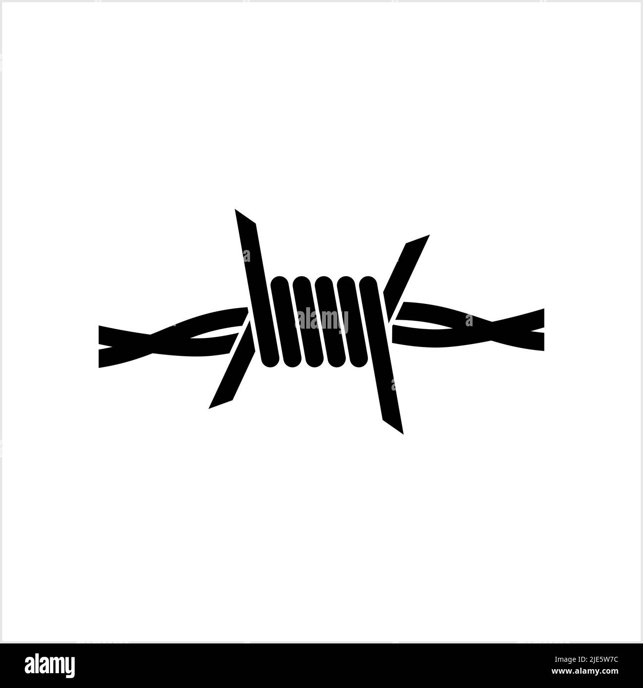 Barbed Wire Icon, Sharp Barbed Wire Vector Art Illustration Stock ...