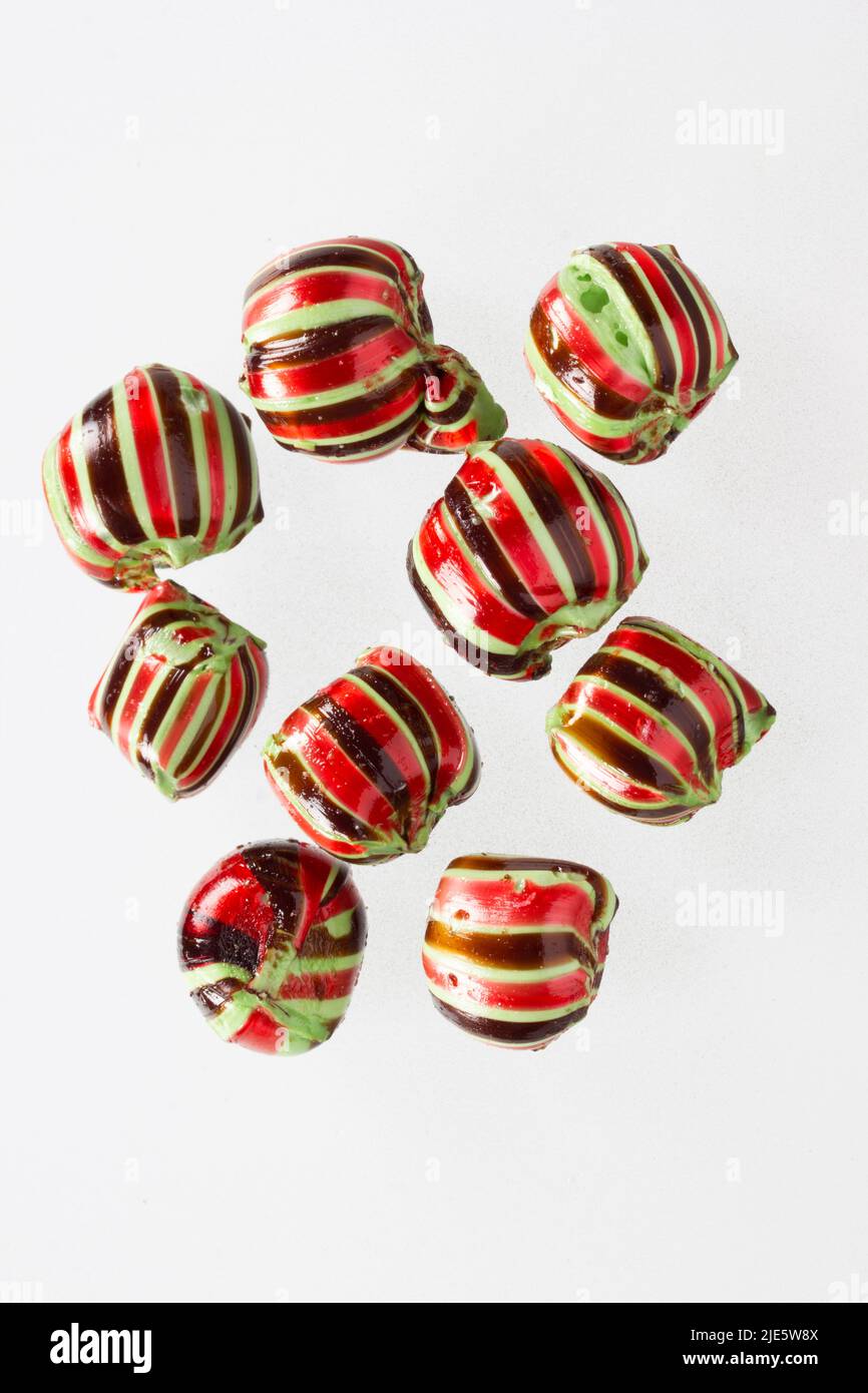 Colorful striped candies. Akide Sekeri Stock Photo - Alamy
