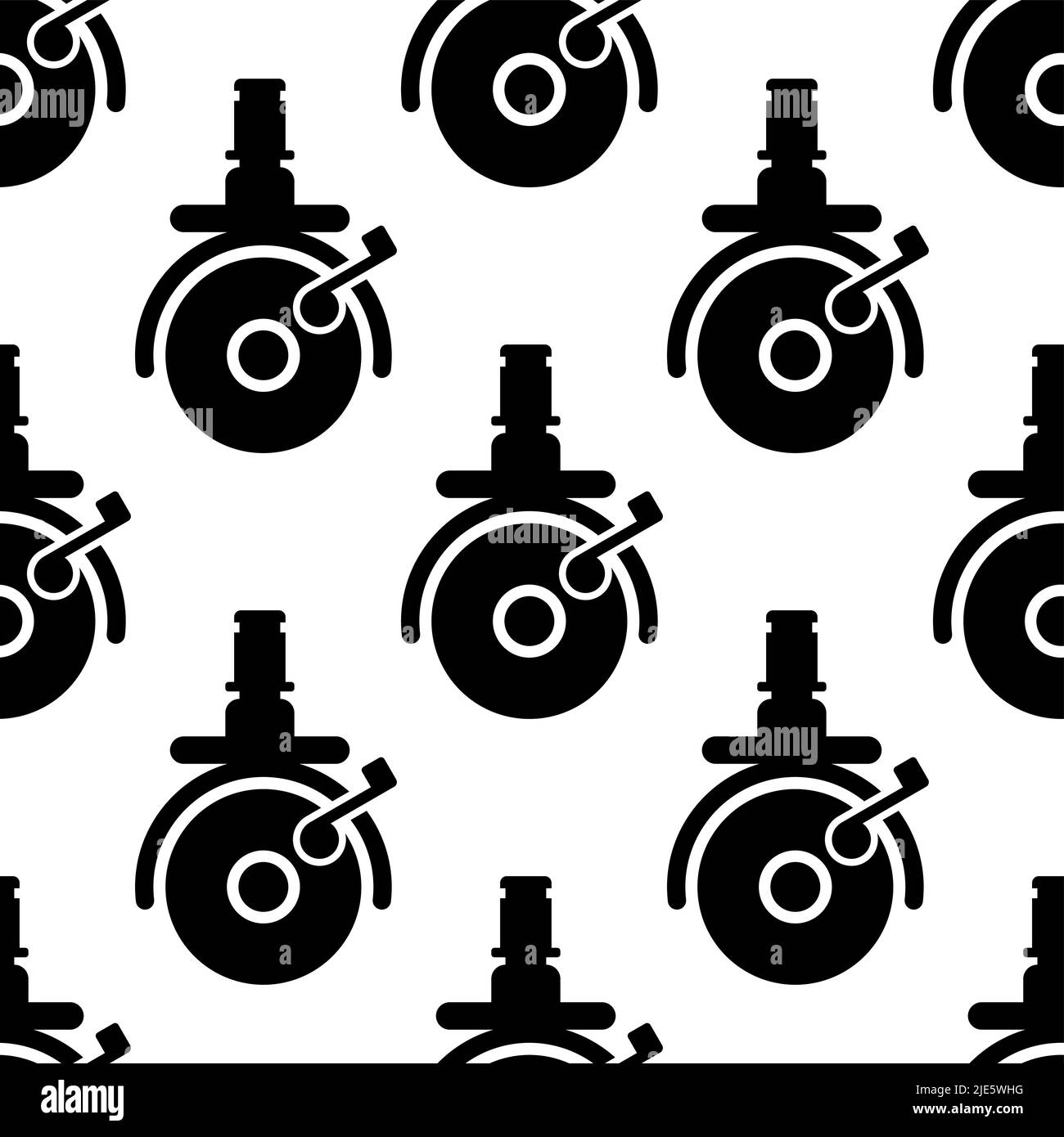 Caster Wheel Icon Seamless Pattern Vector Art Illustration Stock Vector ...