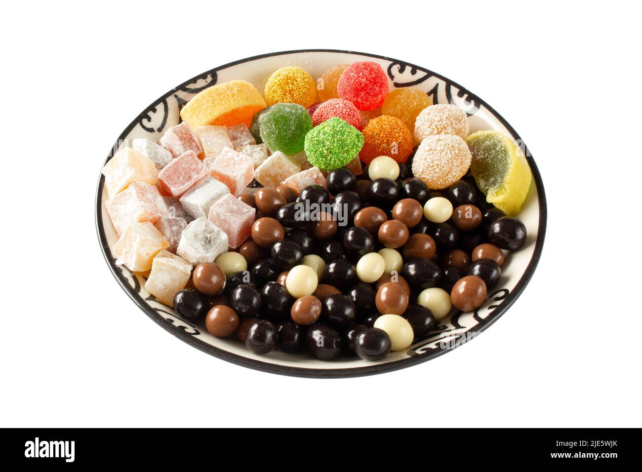 Delicious Turkish delights and chocolate candies Stock Photo - Alamy