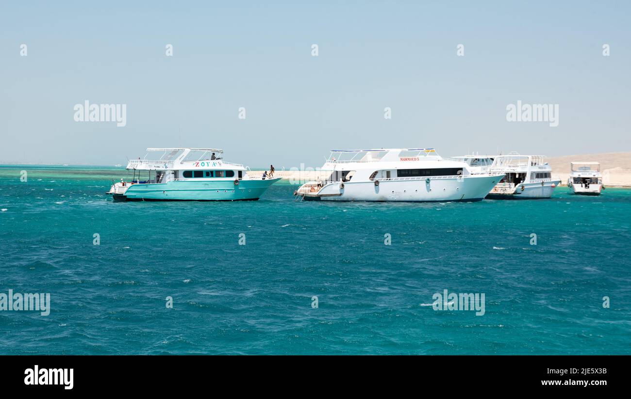 Hurghada, Egypt - August 29, 2021: Vacation in Egypt, yacht cruise in ...
