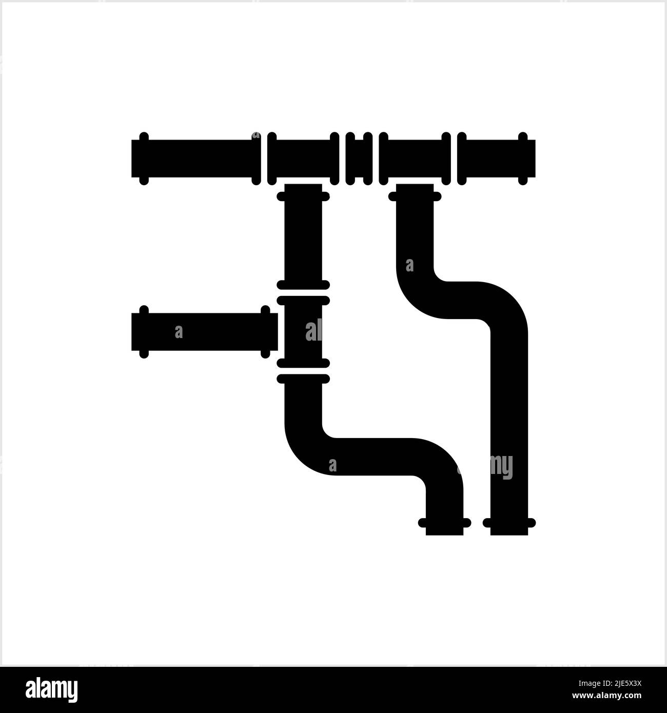 Pipe Icon, Pipe Fitting Icon, Water, Gas, Oil Pipeline, Plumbing Work ...