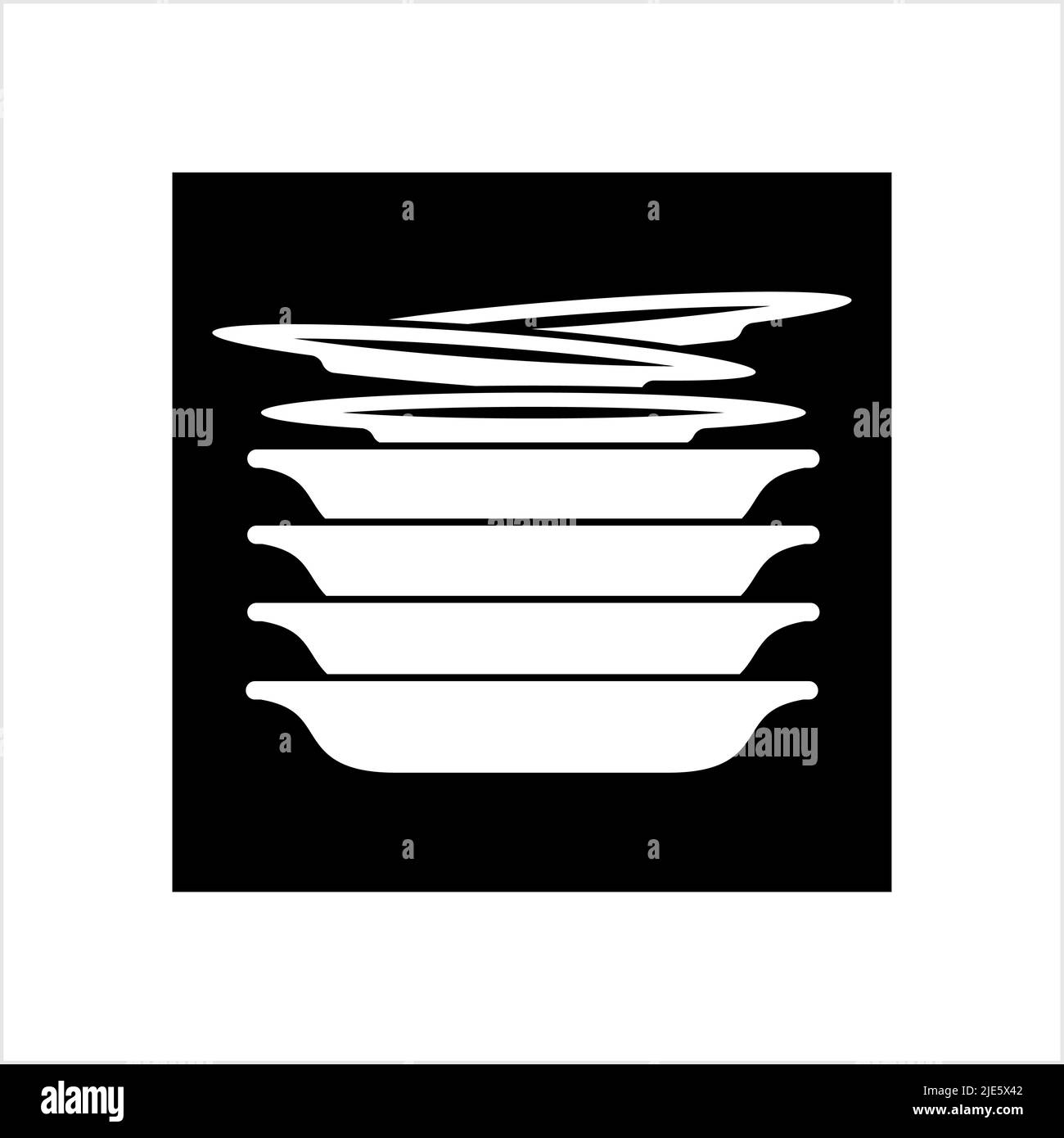 Stack Of Food Plates Icon Vector Art Illustration Stock Vector Image ...