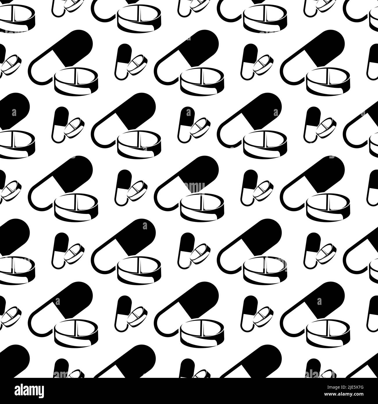 Seamless Pattern Of Capsule Pills Vector Art Illustration Stock Vector ...
