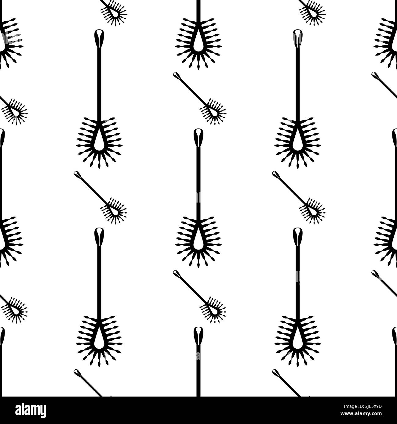 Toilet Brush Icon Seamless Pattern, Toilet Cleaning Brush Vector Art ...