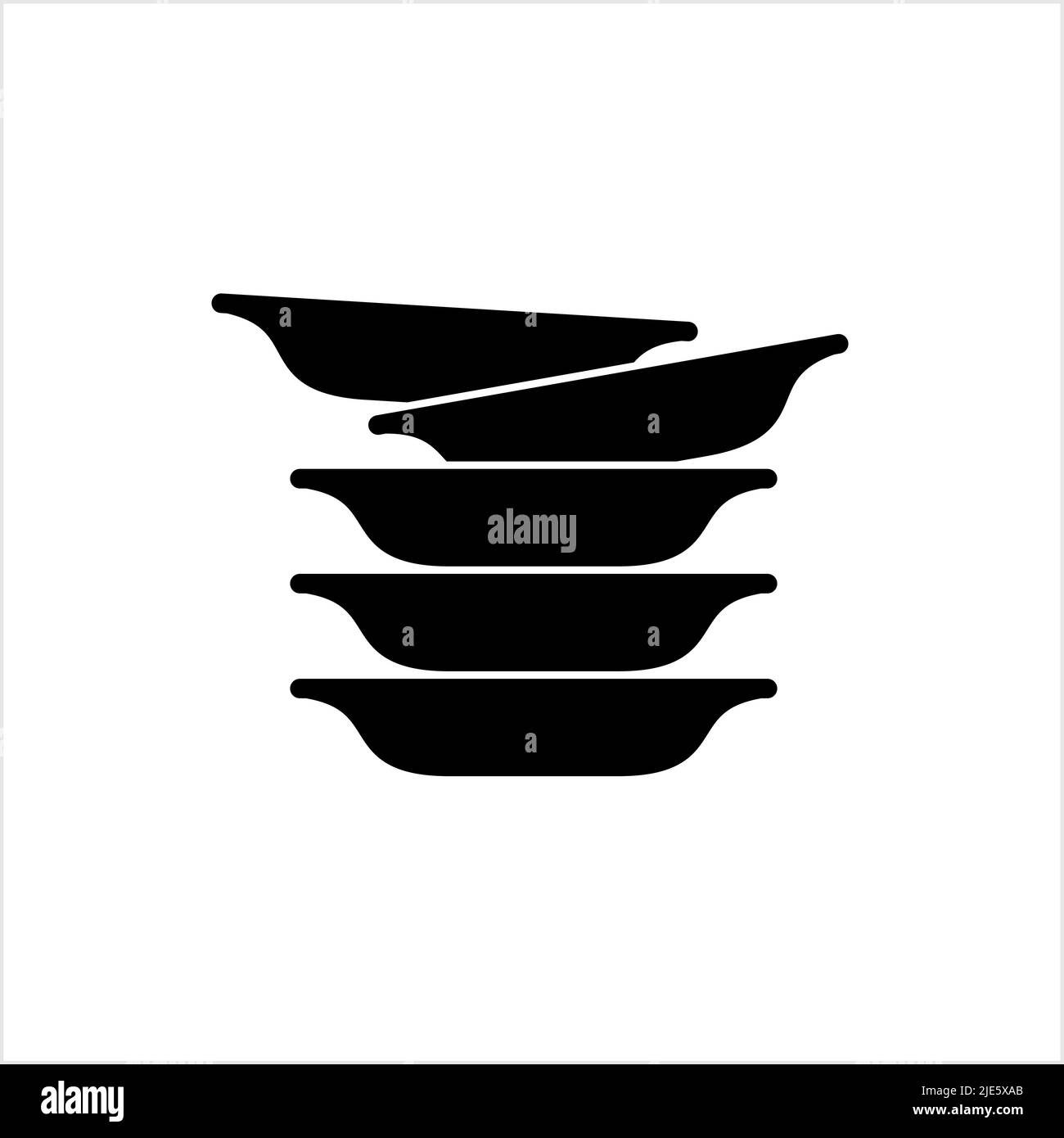 Stack Of Food Plates Icon Vector Art Illustration Stock Vector Image ...