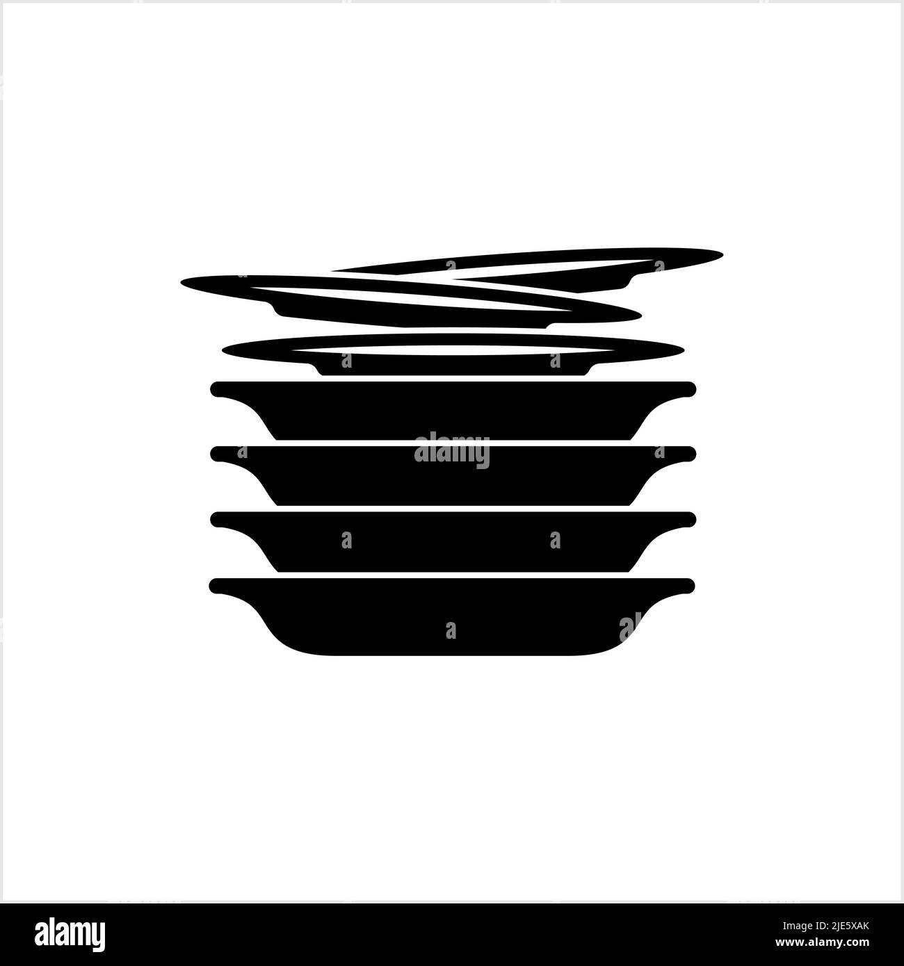 Stack Of Food Plates Icon Vector Art Illustration Stock Vector Image ...