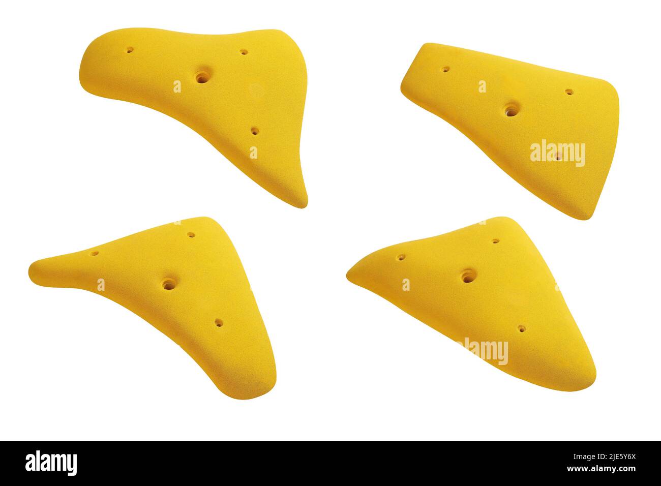 Set of Climbing Wall Holds isolated on white background. Yellow ...