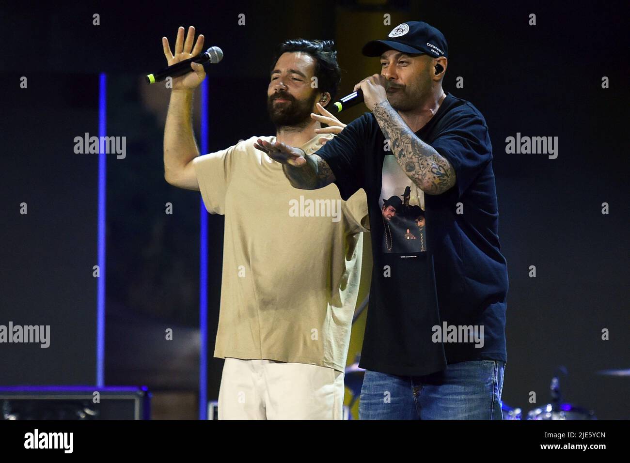 Rome, Lazio. 23rd June, 2022. Maurizio Carucci, Fabri Fibra during Tim ...