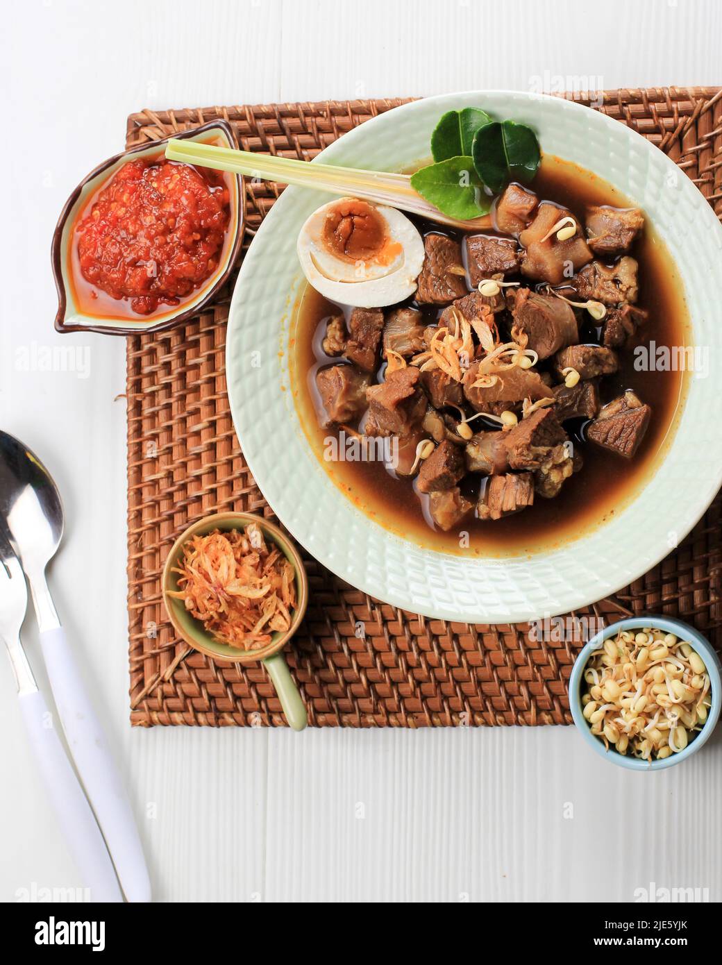 Rawon. Traditional Indonesian Beef Black Soup Culinary Stock Photo - Alamy