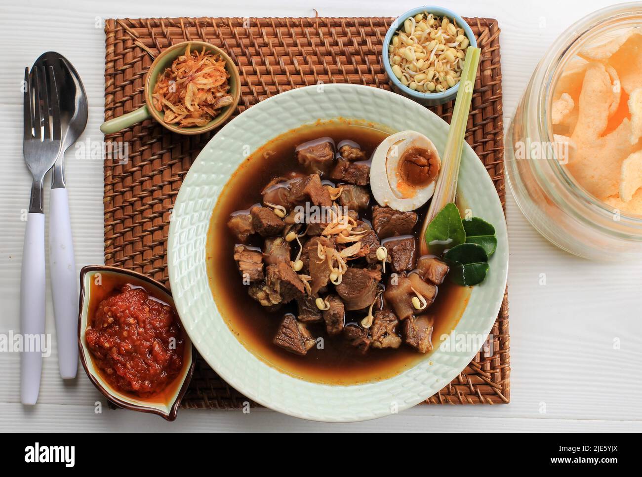 Rawon. Traditional Indonesian Beef Black Soup Culinary Stock Photo - Alamy
