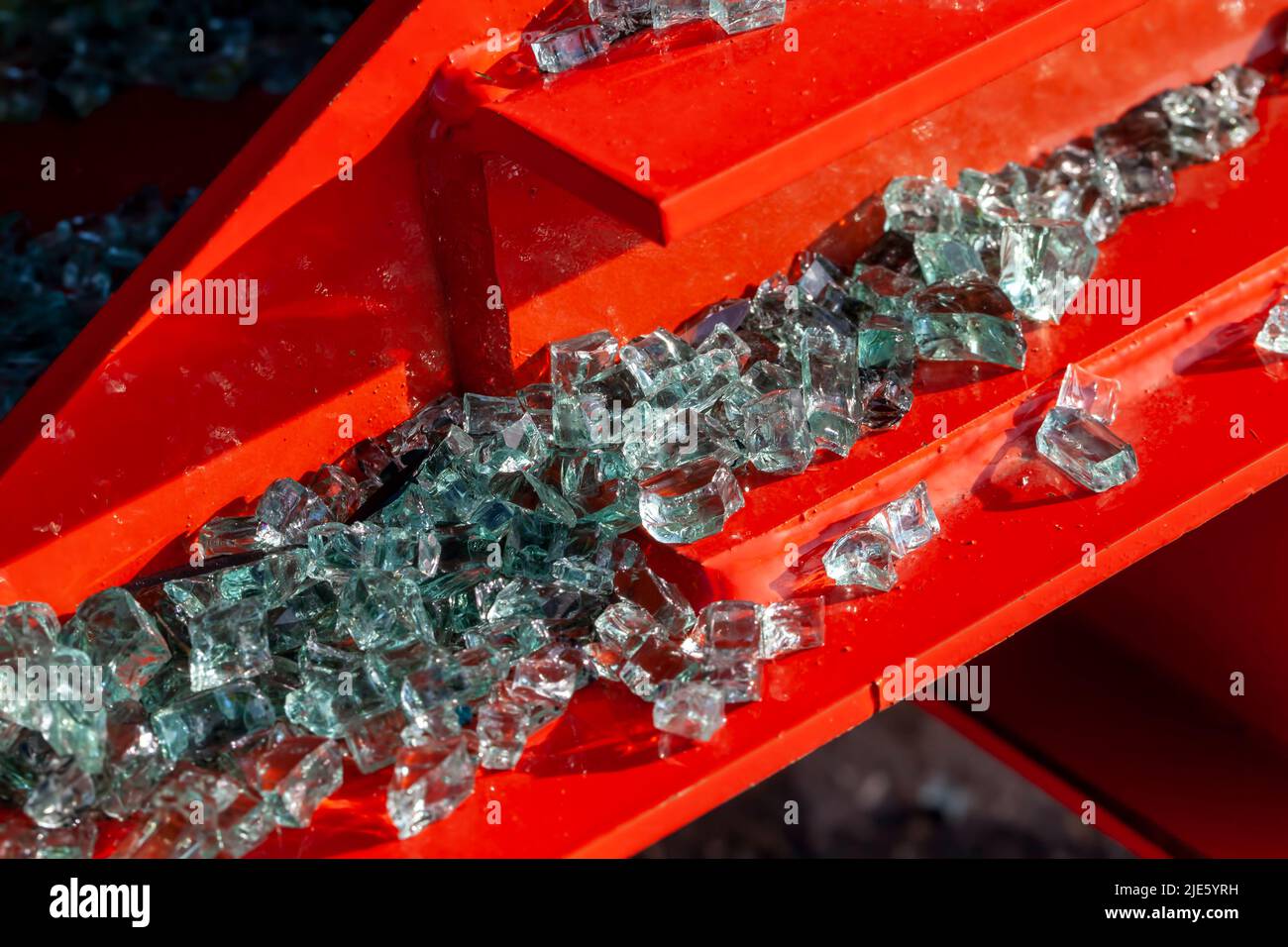 broken car glass on metal car parts, broken car glass after an accident ...