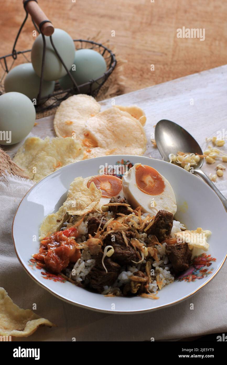 Rawon, Indonesian Beef Black Soup Dish. Black Color Made from Keluak ...