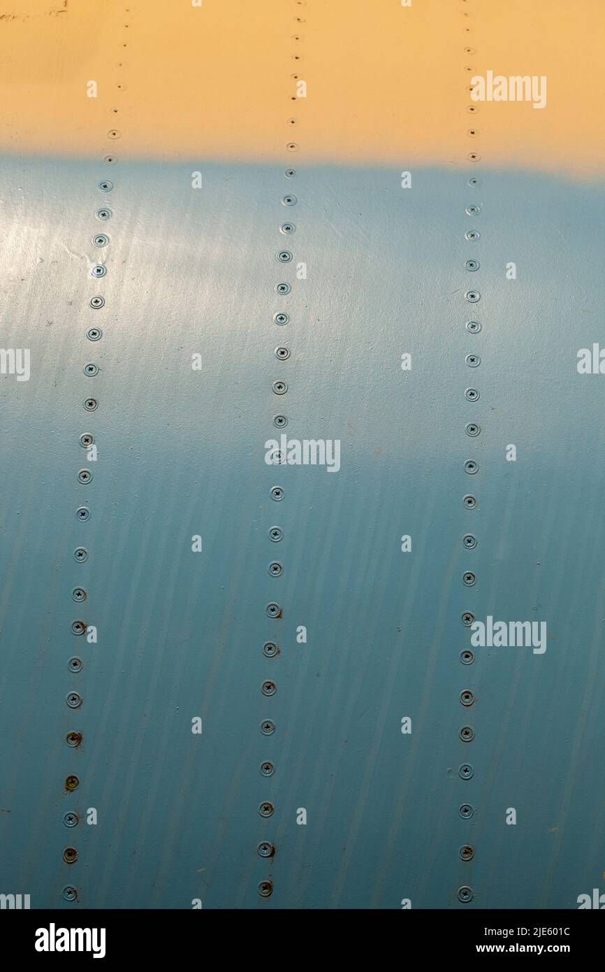 aviation aluminum with rivets from which the aircraft was made, the ...