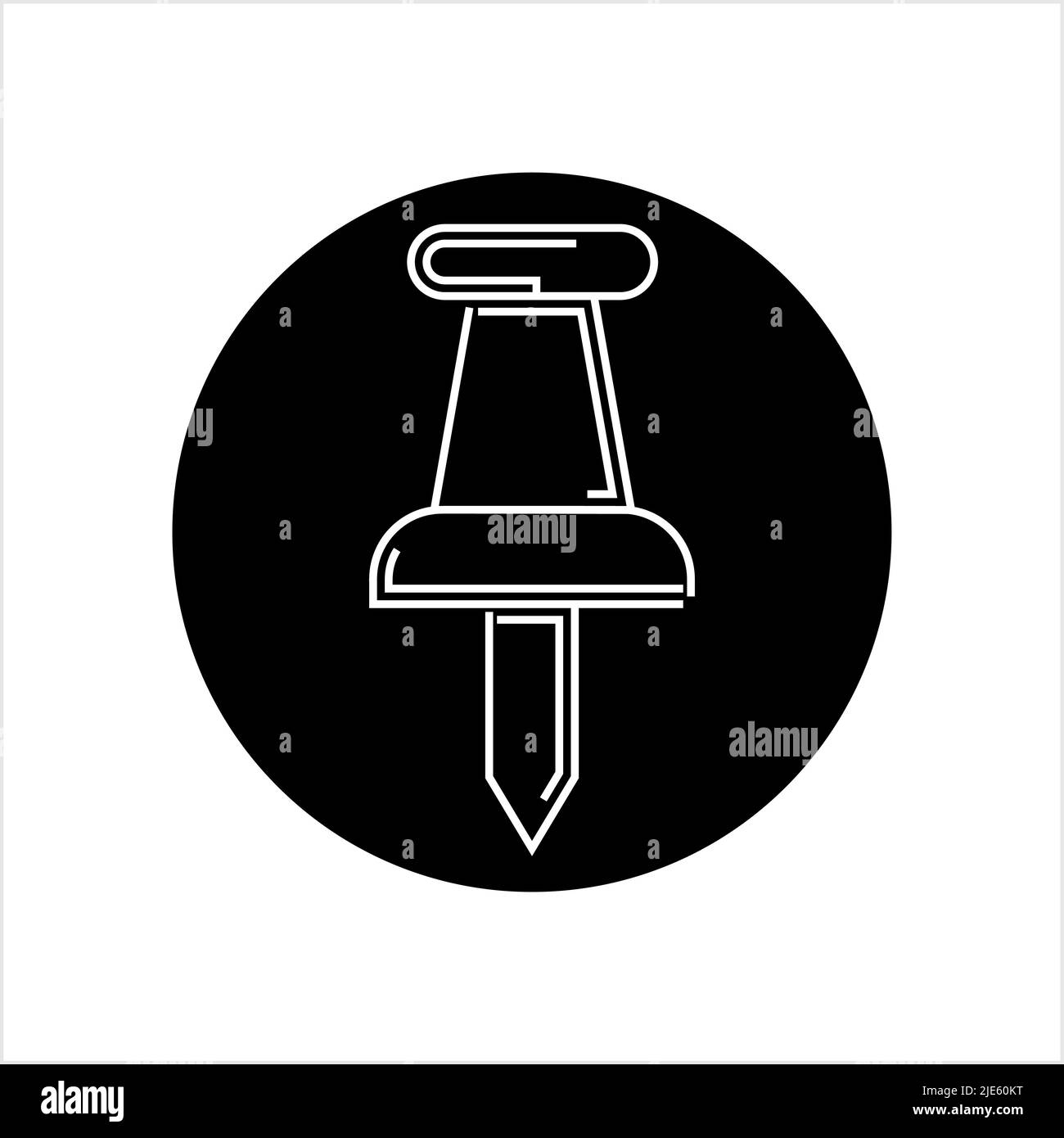 Drawing Pin Icon, Push Pin Vector Art Illustration Stock Vector Image ...