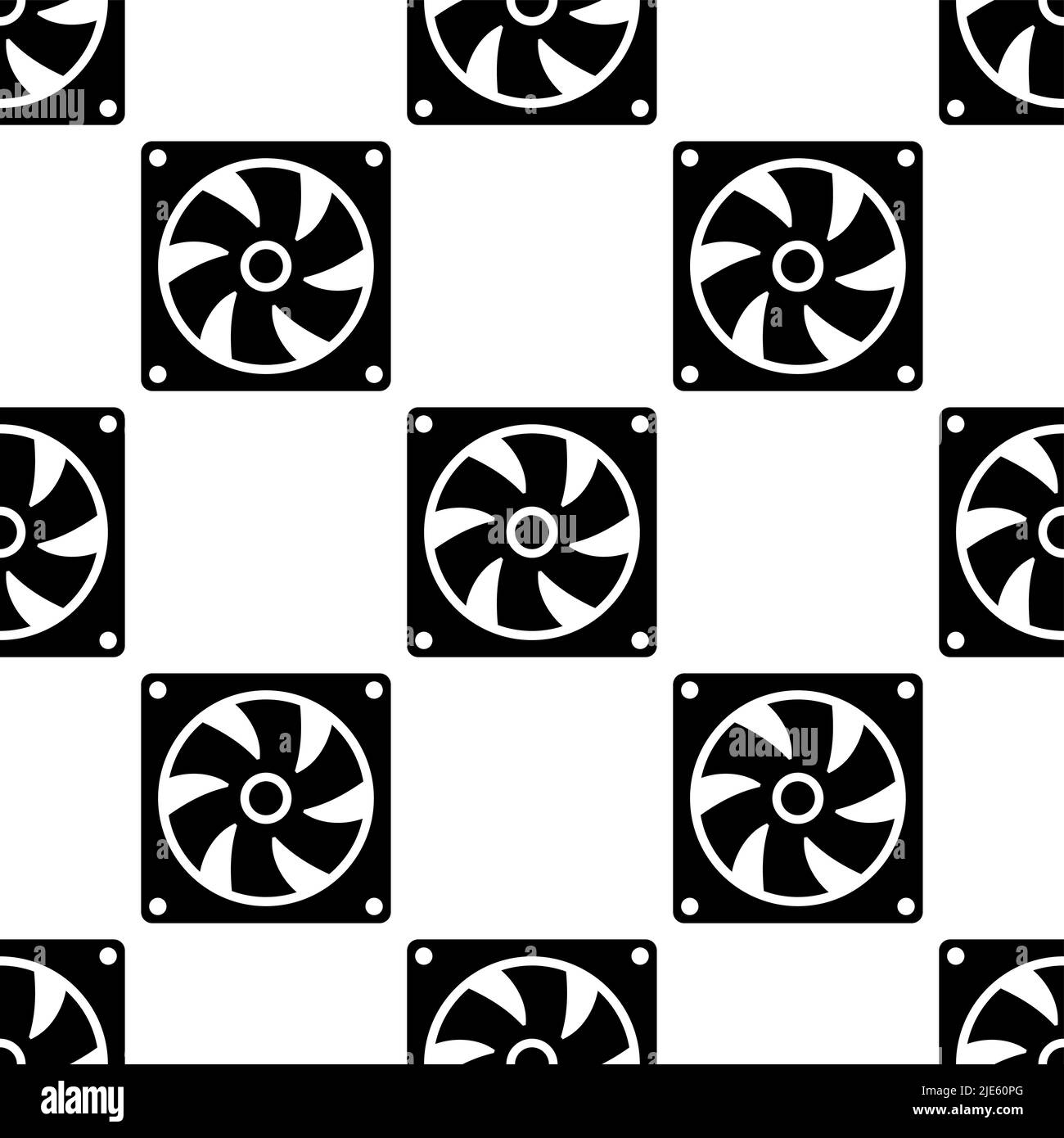 Computer Cooling Fan Icon Seamless Pattern, Air Cooling Fan Vector Art ...