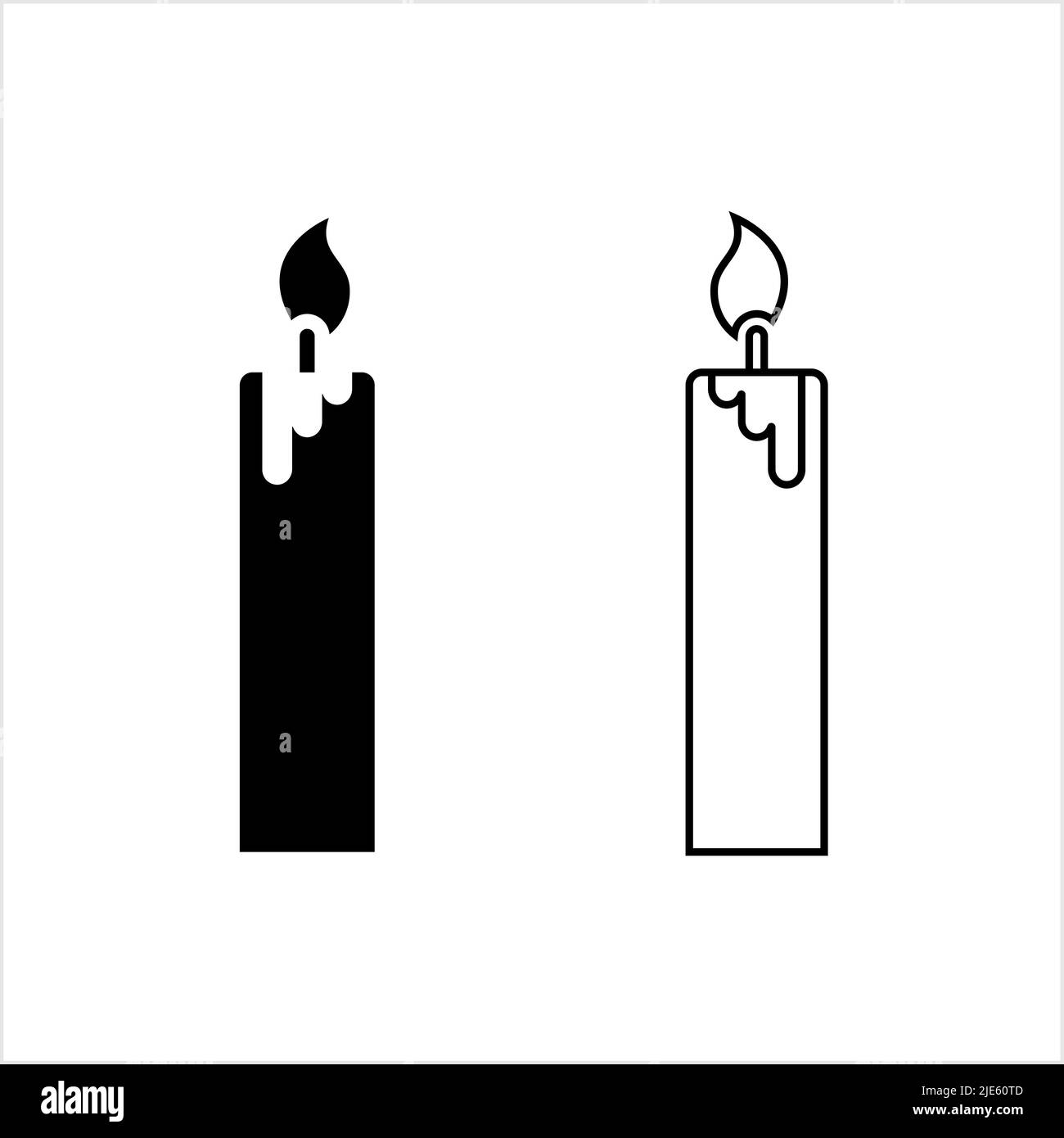 Candle Icon, Lit Candle Icon Vector Art Illustration Stock Vector Image ...