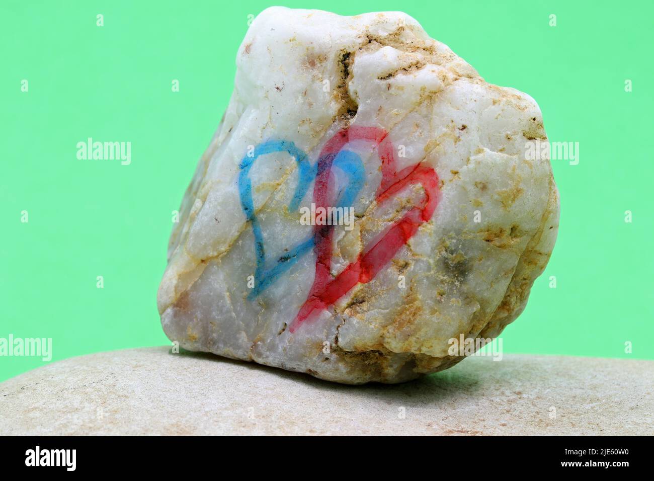 colorful heart shape drawn on stone Stock Photo - Alamy