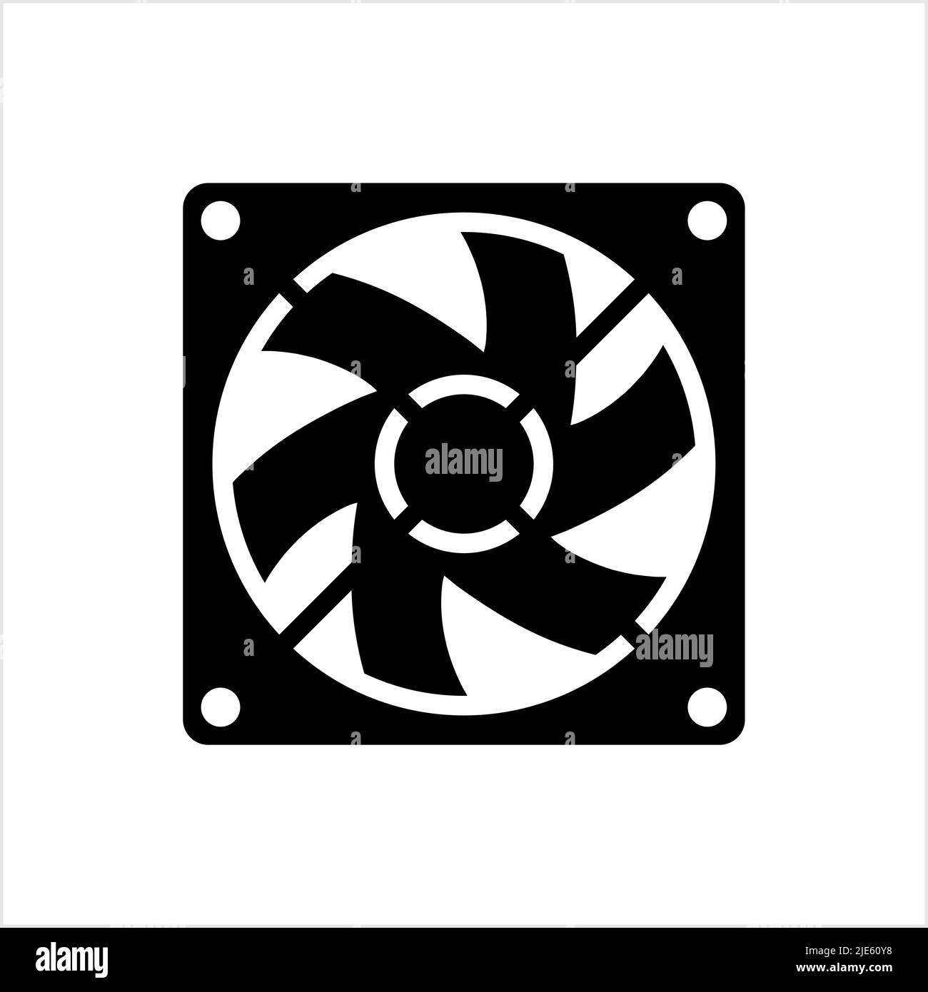 Computer Cooling Fan Icon, Air Cooling Fan Vector Art Illustration ...
