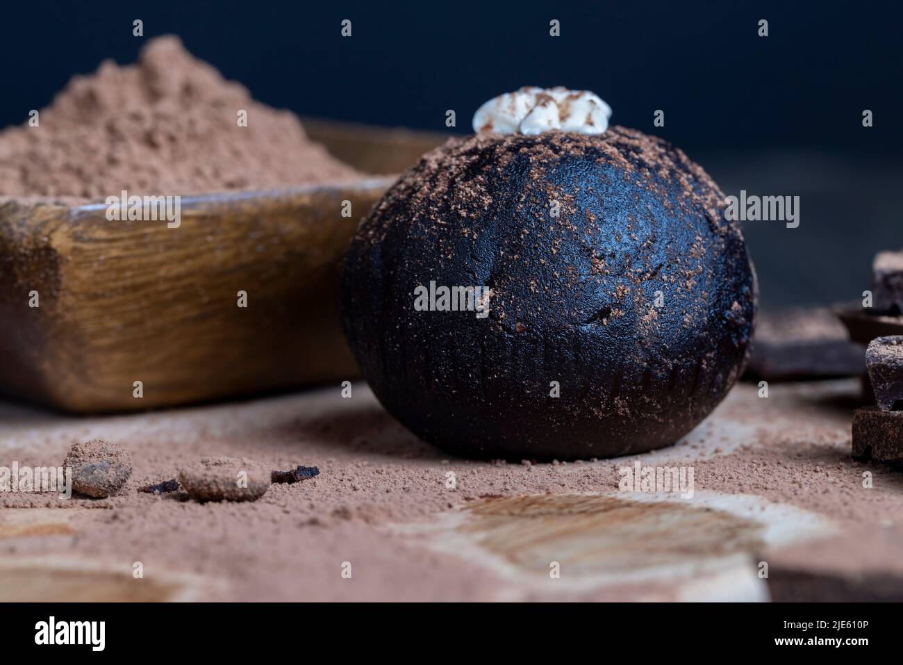 chocolate rum potato cake, a traditional Eastern European dish with ...