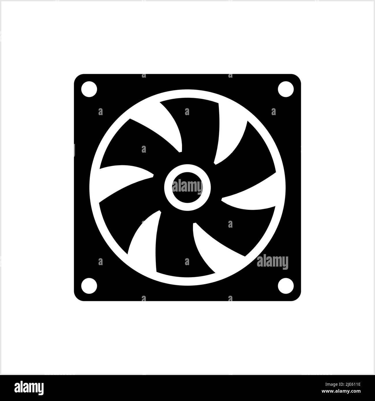 Computer Cooling Fan Icon, Air Cooling Fan Vector Art Illustration ...