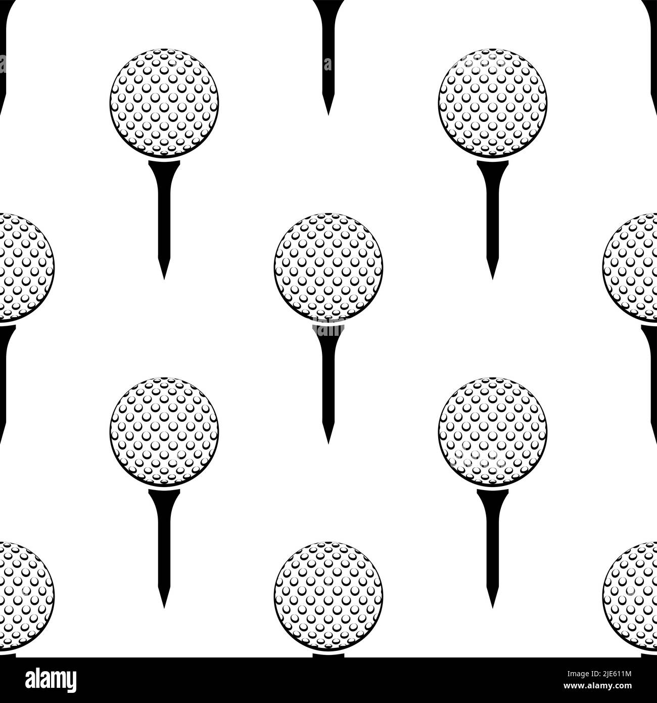 Golf Ball On Tee Icon Seamless Pattern Vector Art Illustration Stock ...