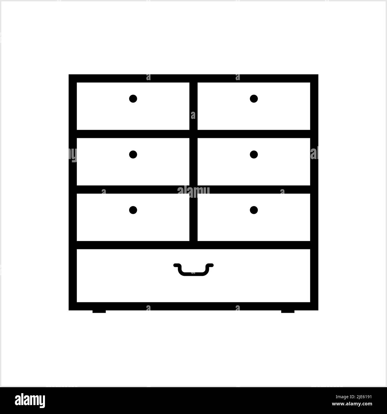 Drawers Icon, Chest Of Drawers Icon Vector Art Illustration Stock ...