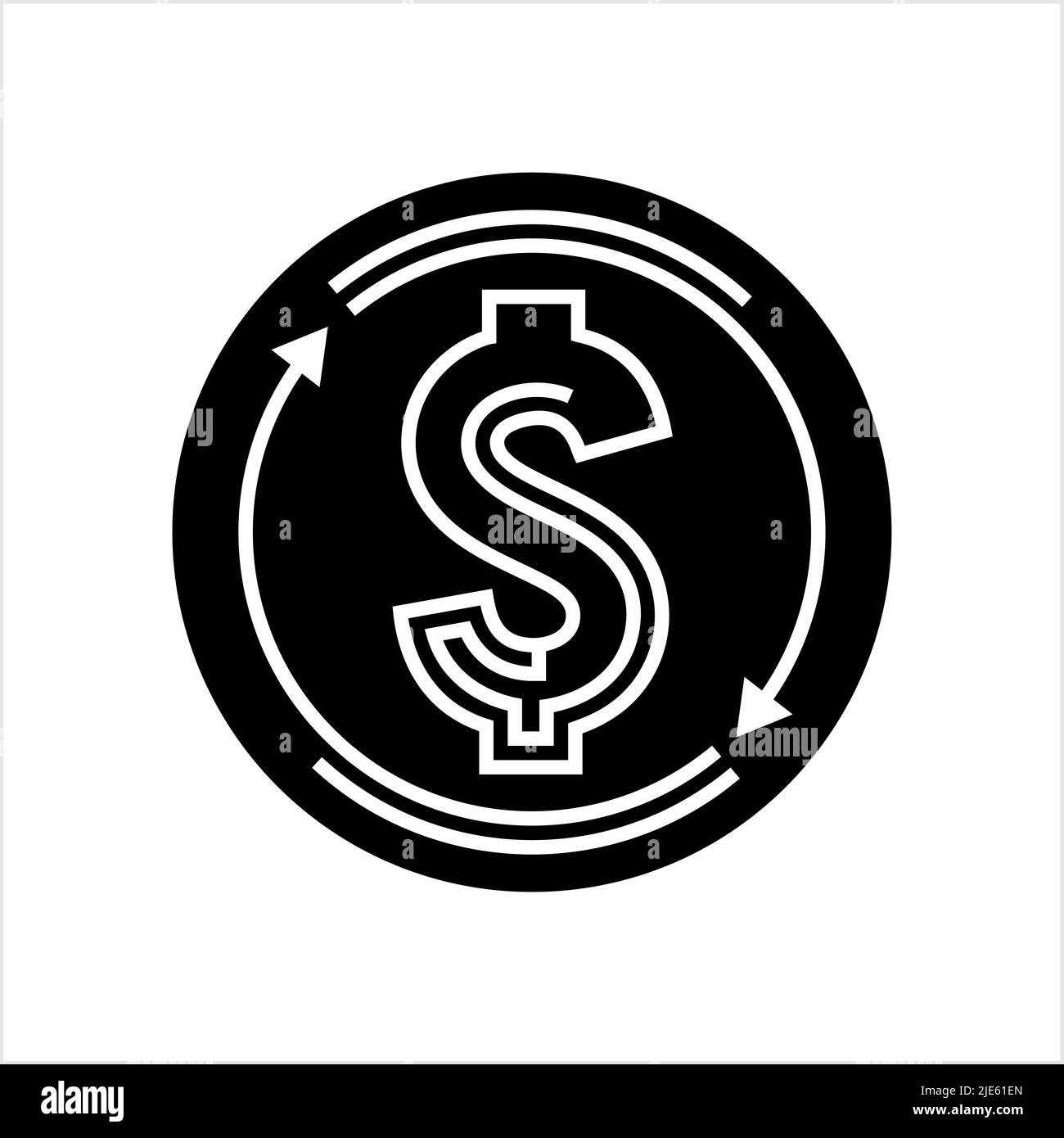 Money Change Icon, Currency Change Icon Vector Art Illustration Stock ...